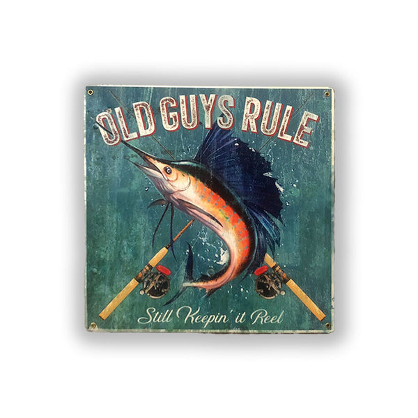 Old Guys Rule Vintage Metal Sign - Keepin' It Reel - Old Guys Rule ...